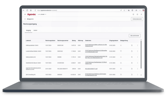 Agenda InvoiceHub – Ihre einfache Lösung für die E‑Rechnungspflicht | agenda-software.de