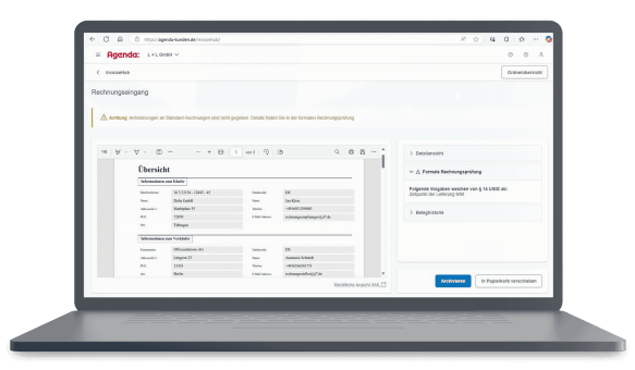Agenda InvoiceHub – Ihre einfache Lösung für die E‑Rechnungspflicht | agenda-software.de